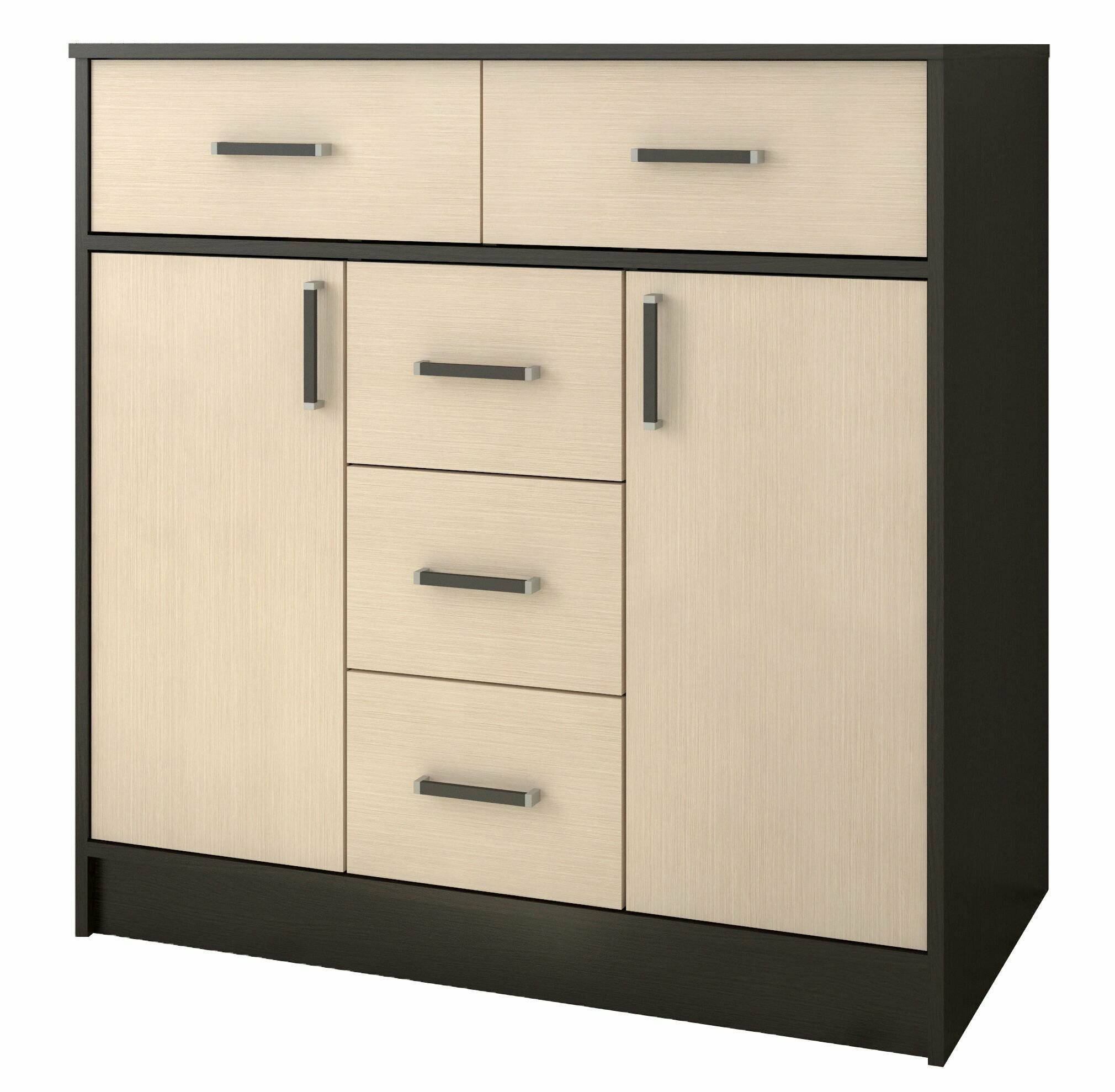 Комод МногоМеб Бонапарт 5 ЛДСП корпус венге цаво, дуб млечный