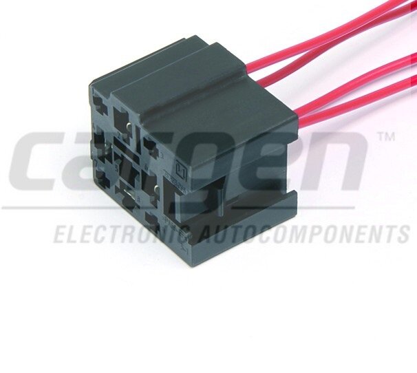 Колодка проводки реле (малогаб. 4 конт.) ВАЗ с фиксатор, пров. (Cargen) АХ-340-3