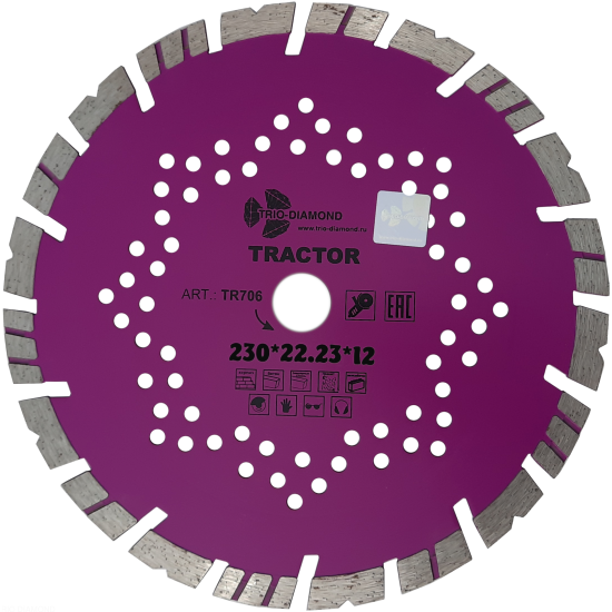 Диск алмазный Trio-diamond 230*22,23*12 серия Tractor TR706