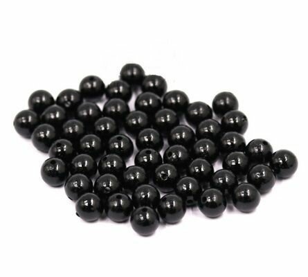 Бусины полуматовые, черный 14 мм, 500 грамм