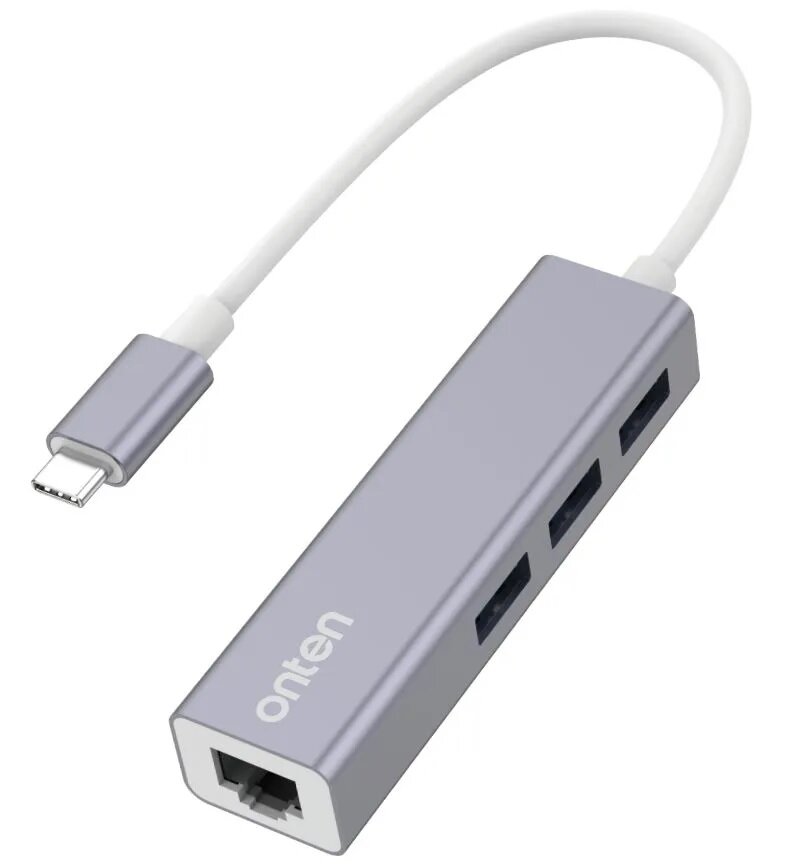 Onten/Разветвитель адаптер переходник концентратор Type-C HUB Хаб OTN-95226 4в1 серый