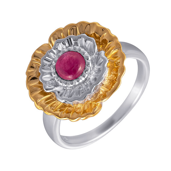 Кольцо, серебро, 925 проба, рубин