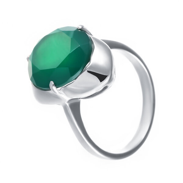 Кольцо, серебро, 925 проба, агат
