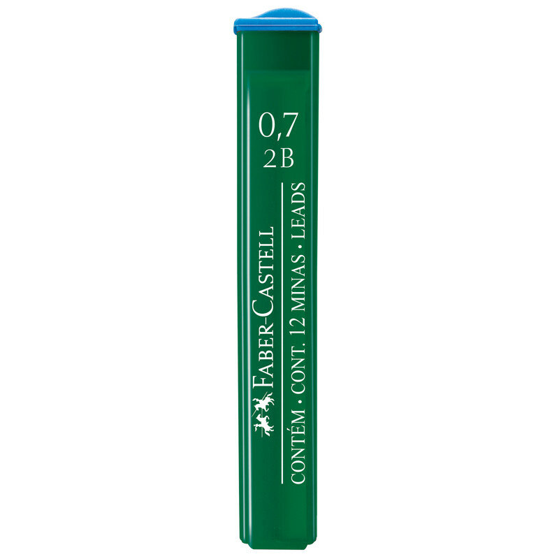 Грифели для механических карандашей Faber-Castell "Polymer", 12шт, 0,7мм, 2B, 286028