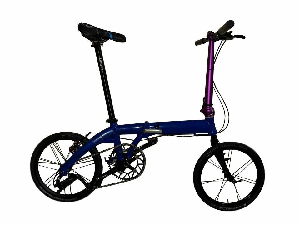 Складной велосипед 18" 4 скорости 8 кг CNC BIKES ultralite синий