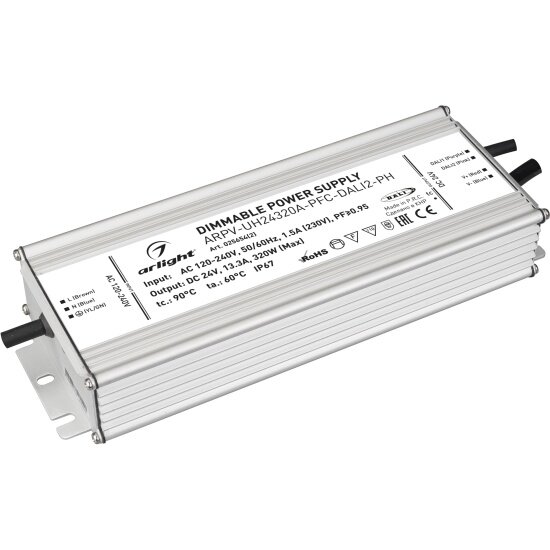 Блок питания Arlight ARPV-UH24320A-PFC-DALI2-PH (24V, 13.3A, 320W) (, IP67 Металл, 7 лет)
