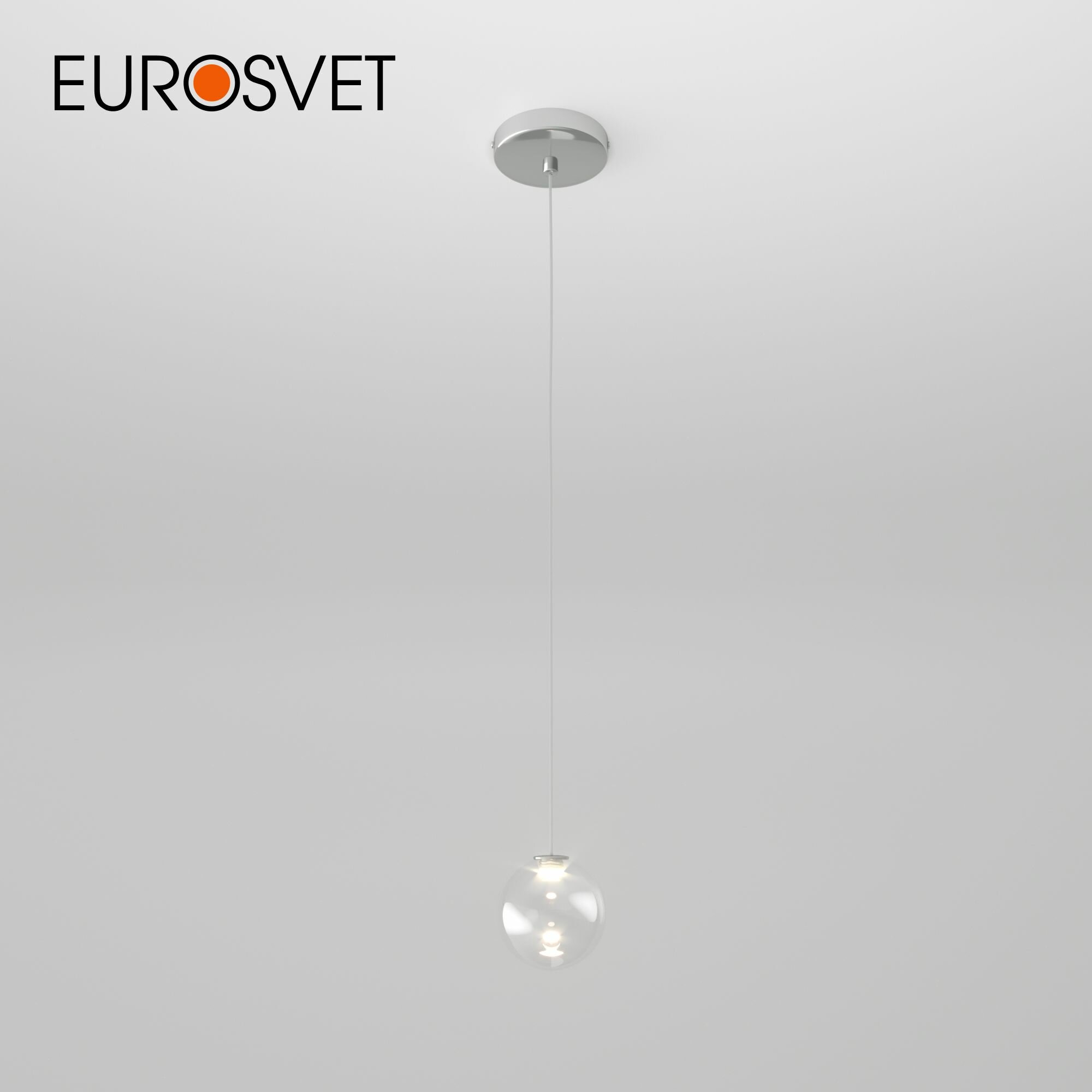 Подвесной светодиодный светильник Eurosvet Wonder 50234/1 LED, 1 Вт, 4200К, прозрачный, диаметр плафона 8 см