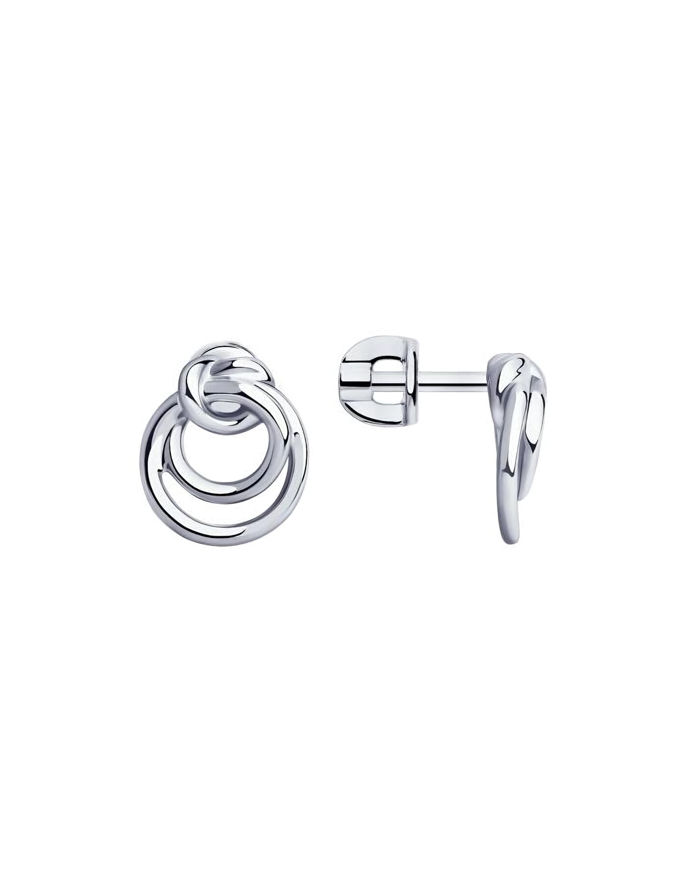 Серьги пусеты, серебро, 925 проба, родирование