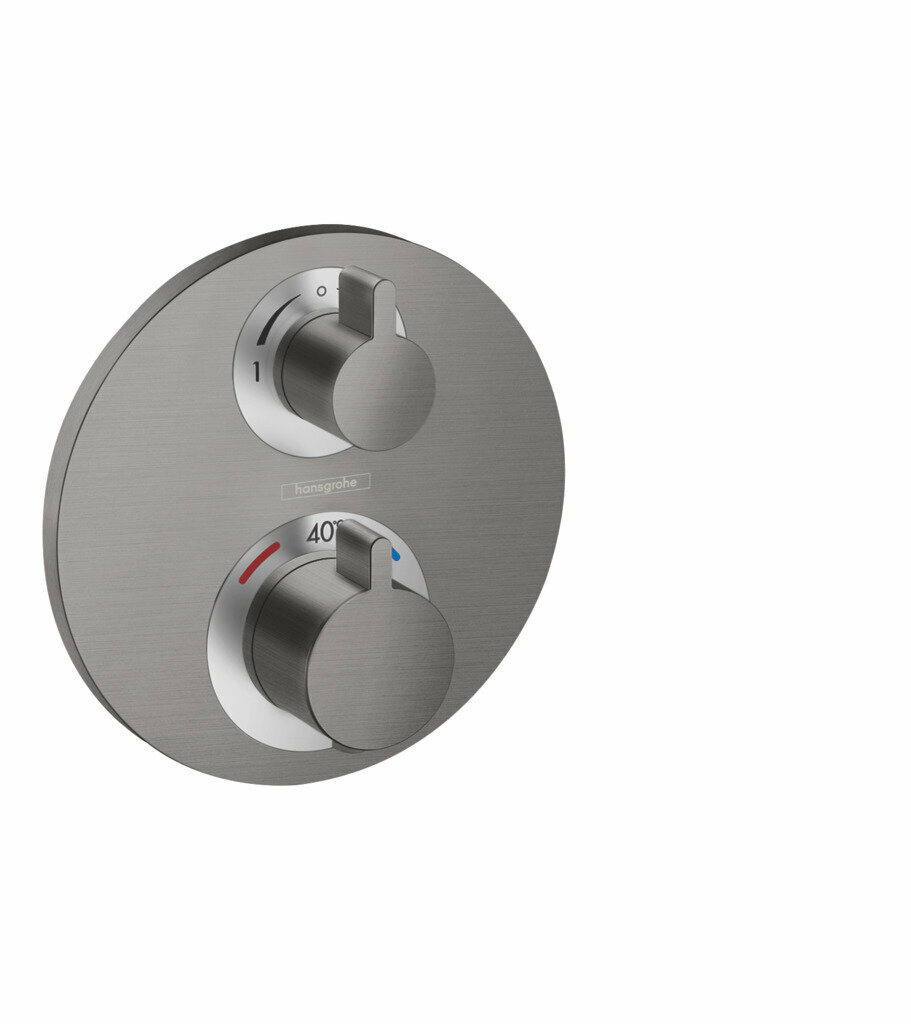 Hansgrohe Ecostat S Термостат с запорным/переключающим вентилем Ecostat S, СМ, шлиф. черный хром