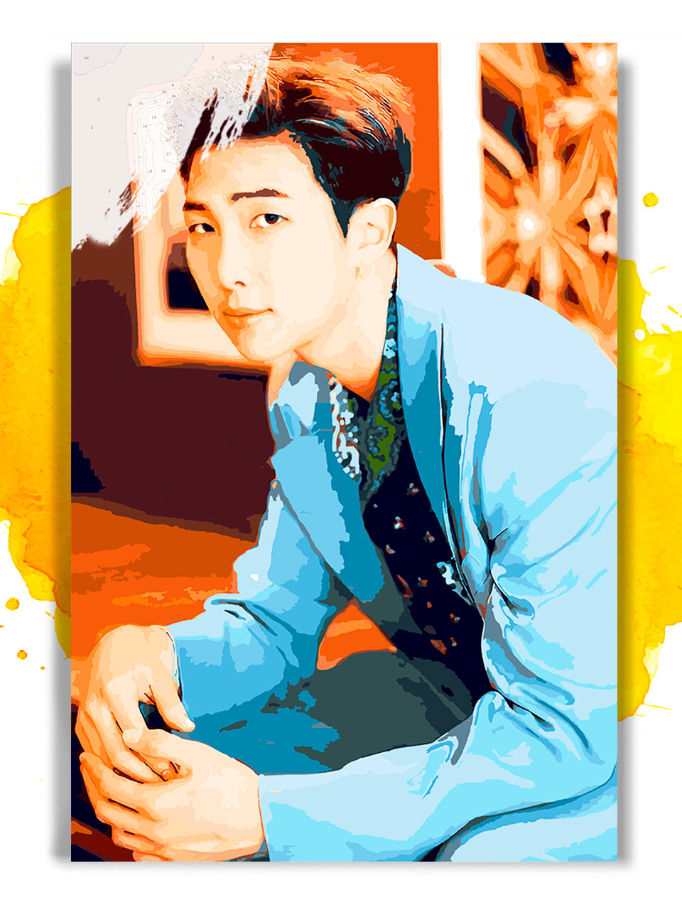 Картина по номерам на холсте BTS Лидер RM, 40 х 60 см