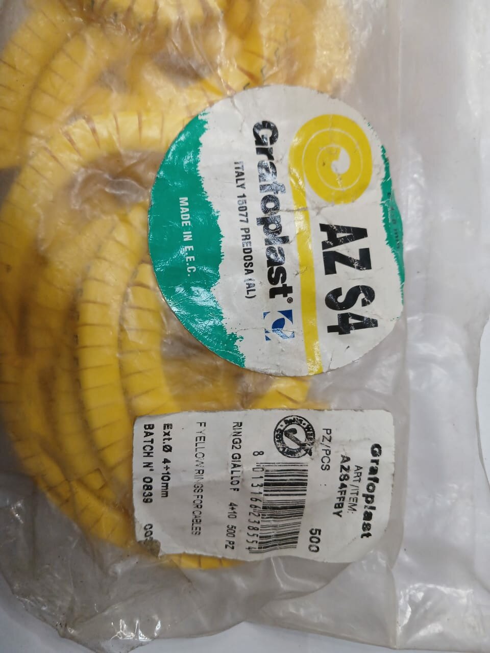 DKC Колечко маркировочное F, 4-10 мм. черное на желтом (уп.500шт) AZS4FFBY