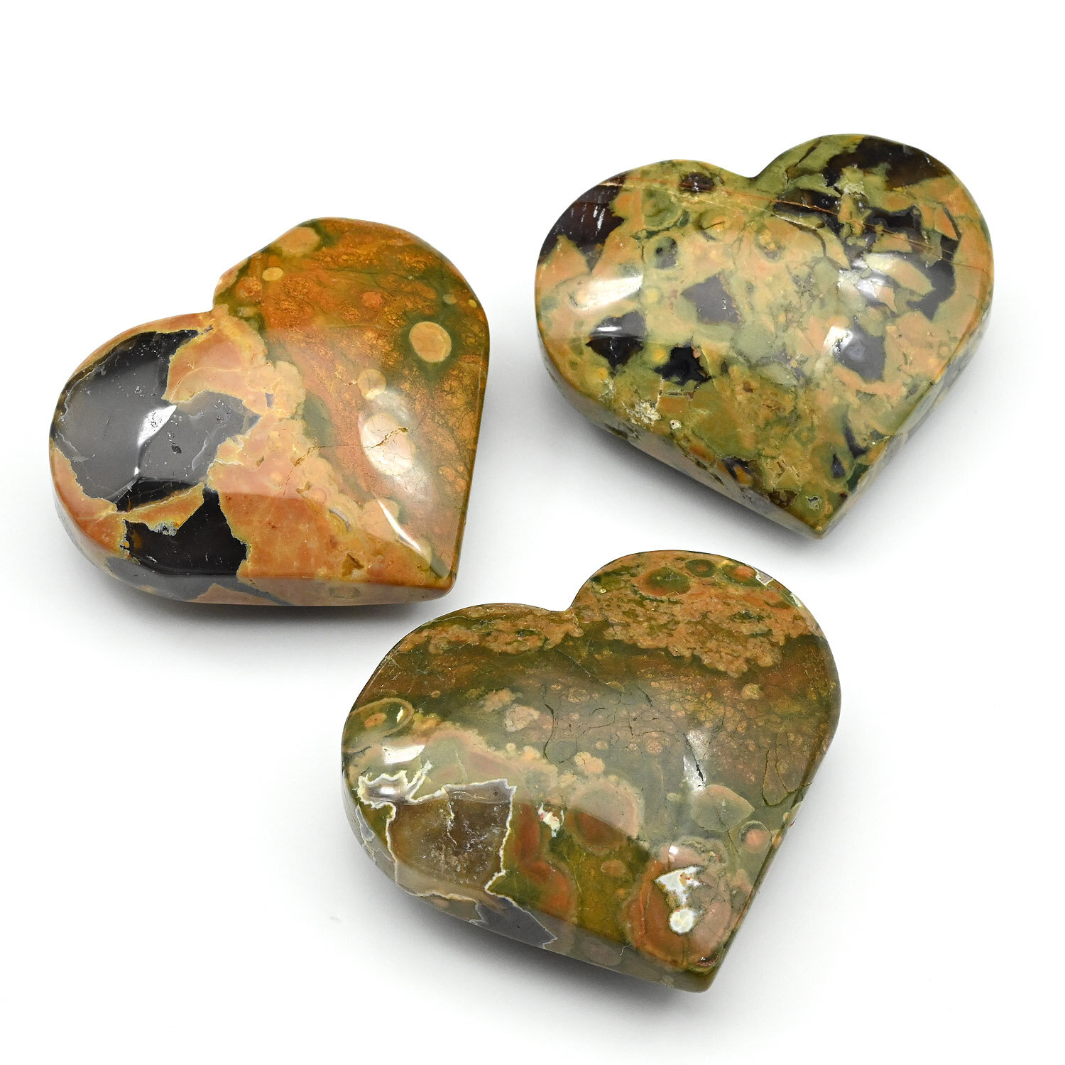 Сердце из яшмы океанической 58*50*25мм, 80-89г .