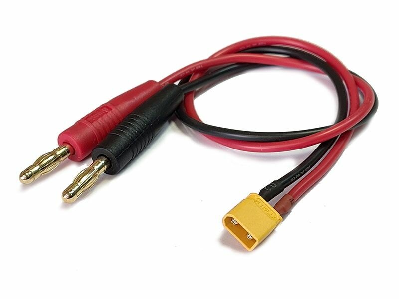 Кабель Amass XT30 18AWG 30 см. для зарядки аккумулятора с силовым разъемом XT30