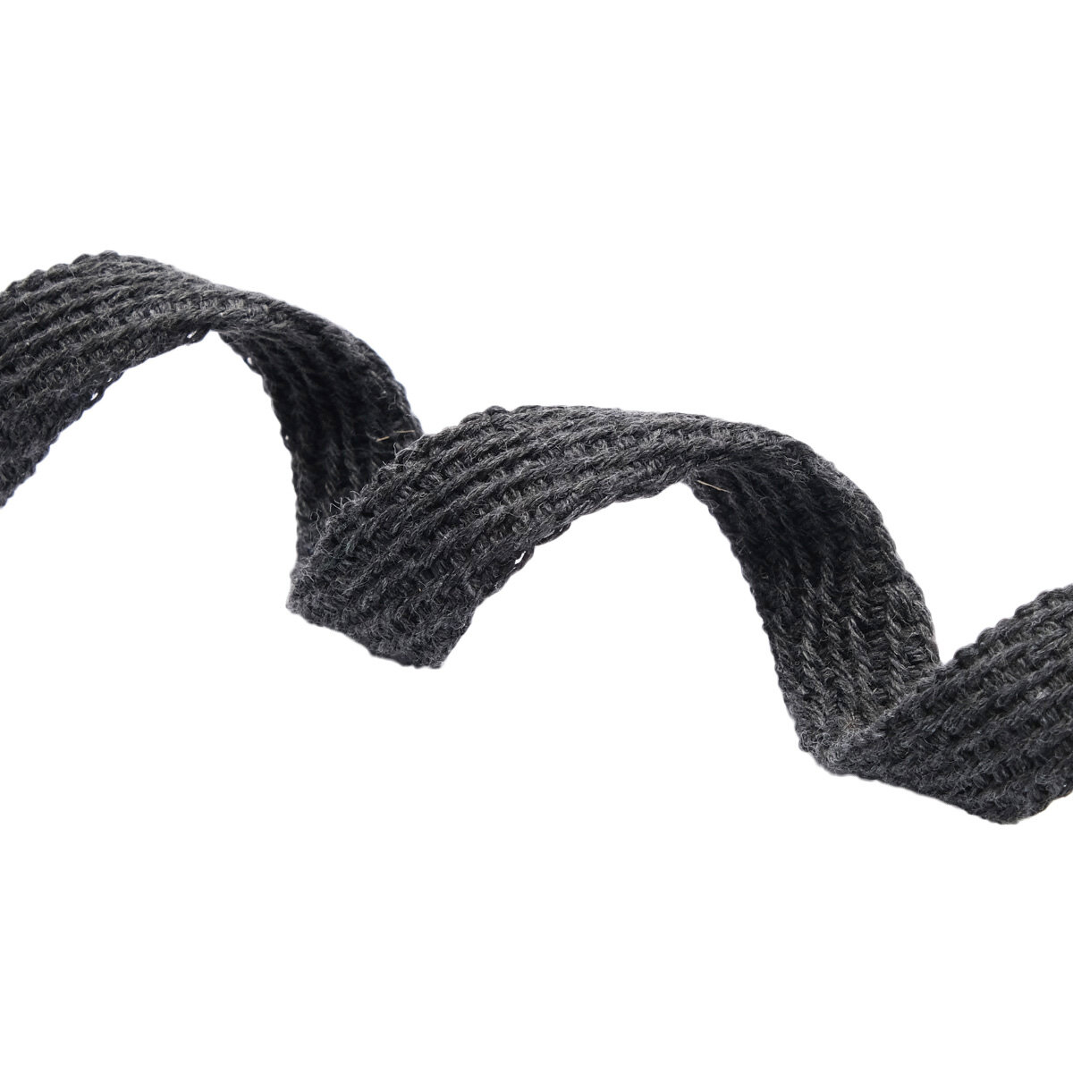 Хлопковый шнур для одежды, 15 мм*20 м, плоский, темно-серый, Красная лента