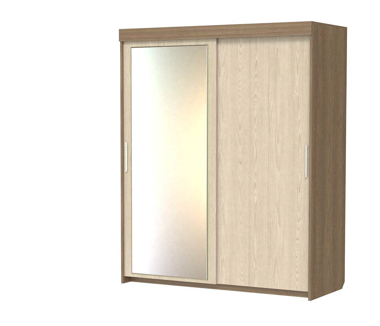 Шкаф-купе "ШК-19" с зеркалом 1460*2100*620 Шимо темный/светлый