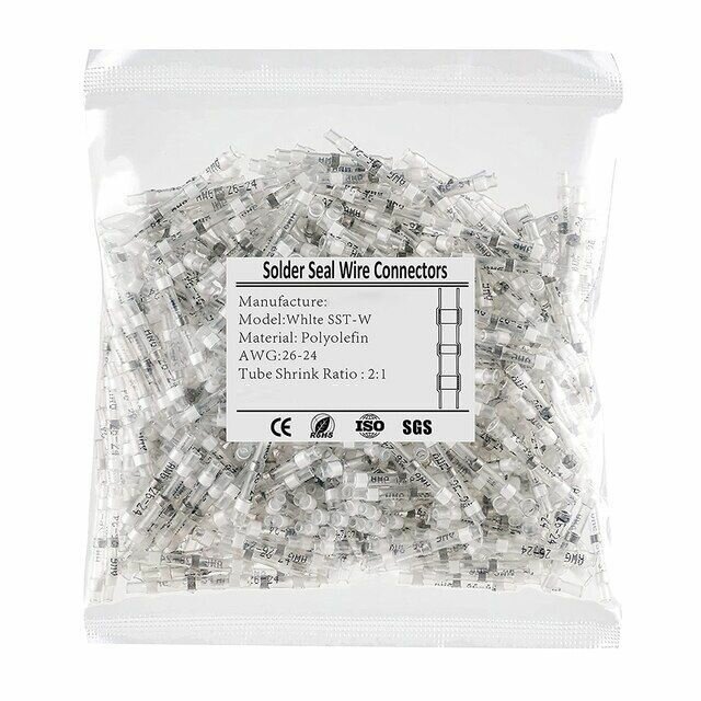 30 шт. Термоусадочные трубки / Гильза соединительная / Диаметр 1,7 мм, сечение кабеля: 0,25-0,34 мм2