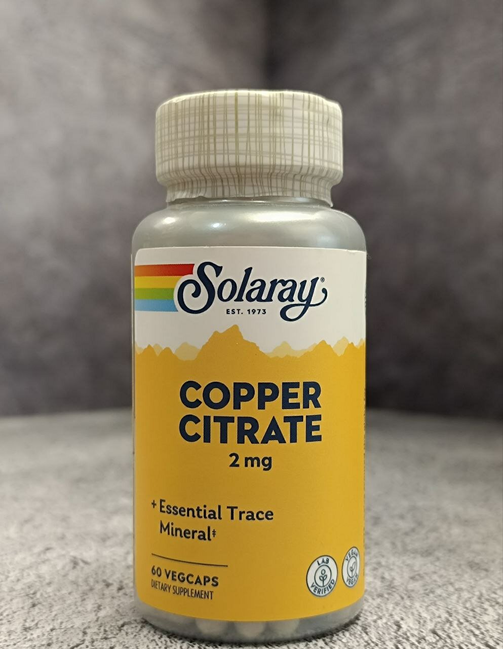 Solaray, цитрат меди, 2 мг, 60 вегетарианских капсул