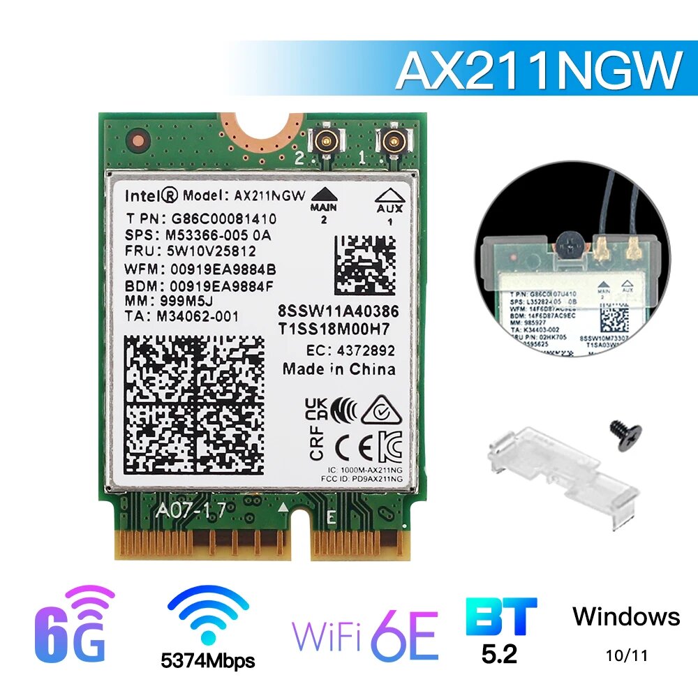 Intel AX201NGW M.2 CNVi Wi-Fi 6E — фото 1
