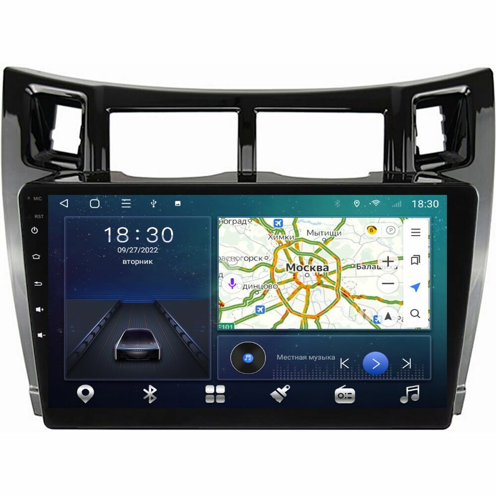 Магнитола CRS-300 Тойота Ярис Toyota Yaris 2005-2012 с Android 13 - Процессор 8 ядер - Carplay - DSP 36 полос - 4G(Sim)