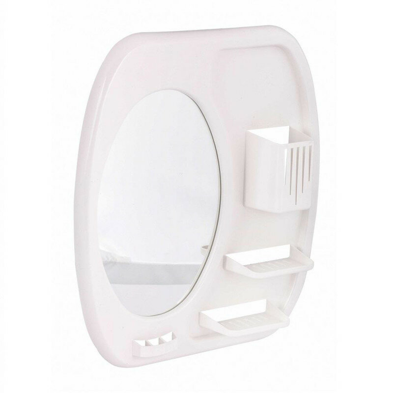 Зеркало полка для ванной Аква белый 80*390*445, Альтернатива М7731