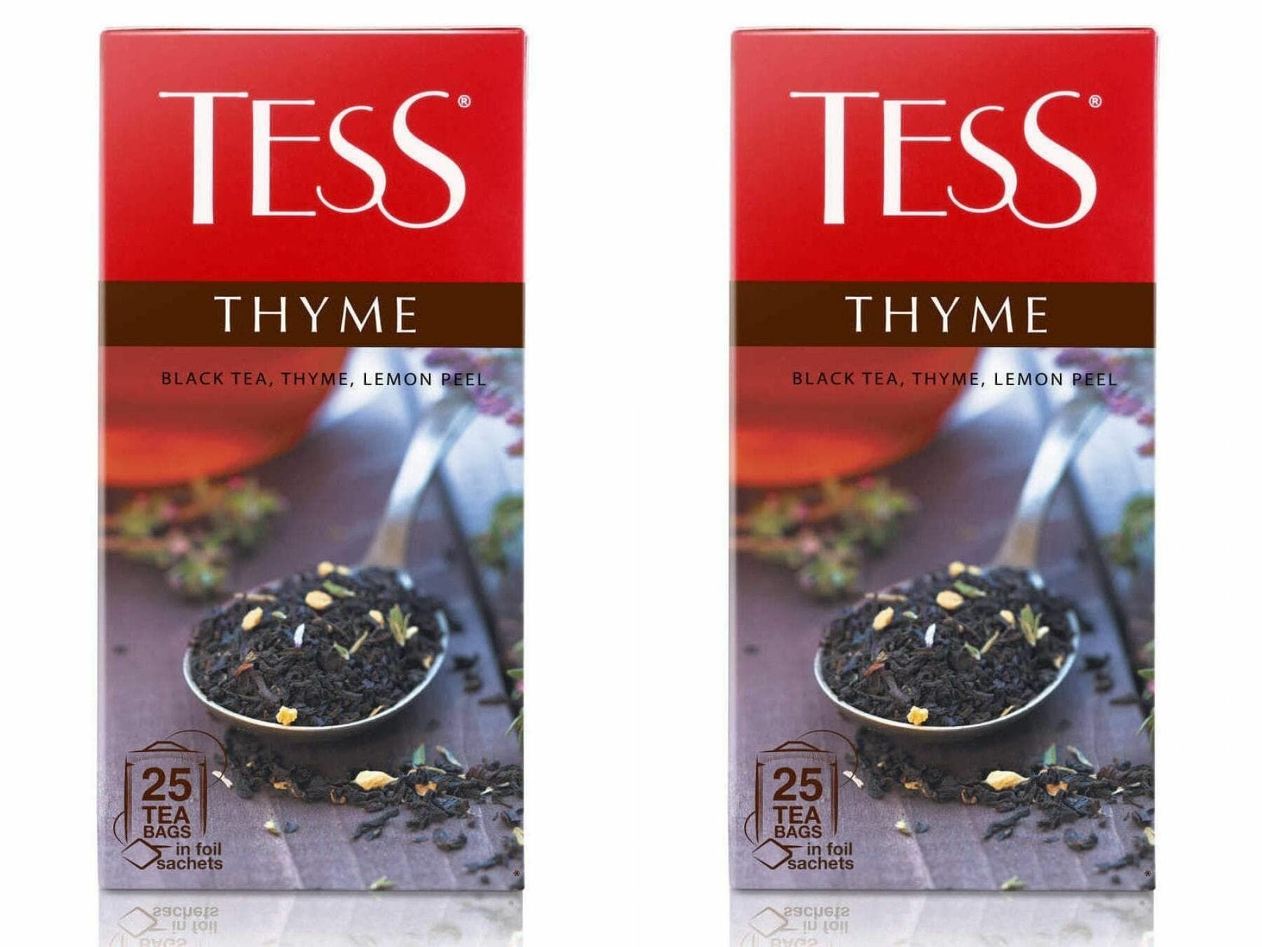 Tess Чай черный Thyme с чабрецом, 25 пакетиков по 1,5 г, 2 уп