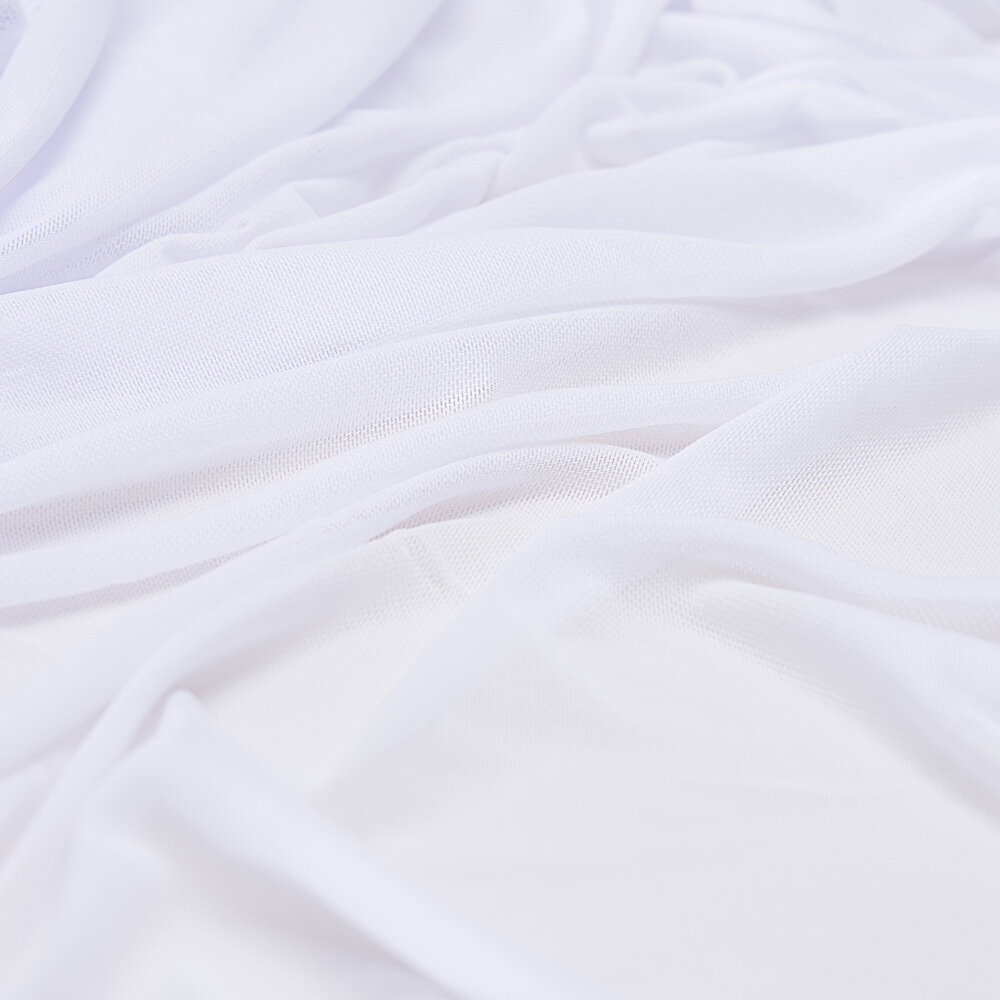 Ткань сетка-стрейч белая без рисунка (2926)