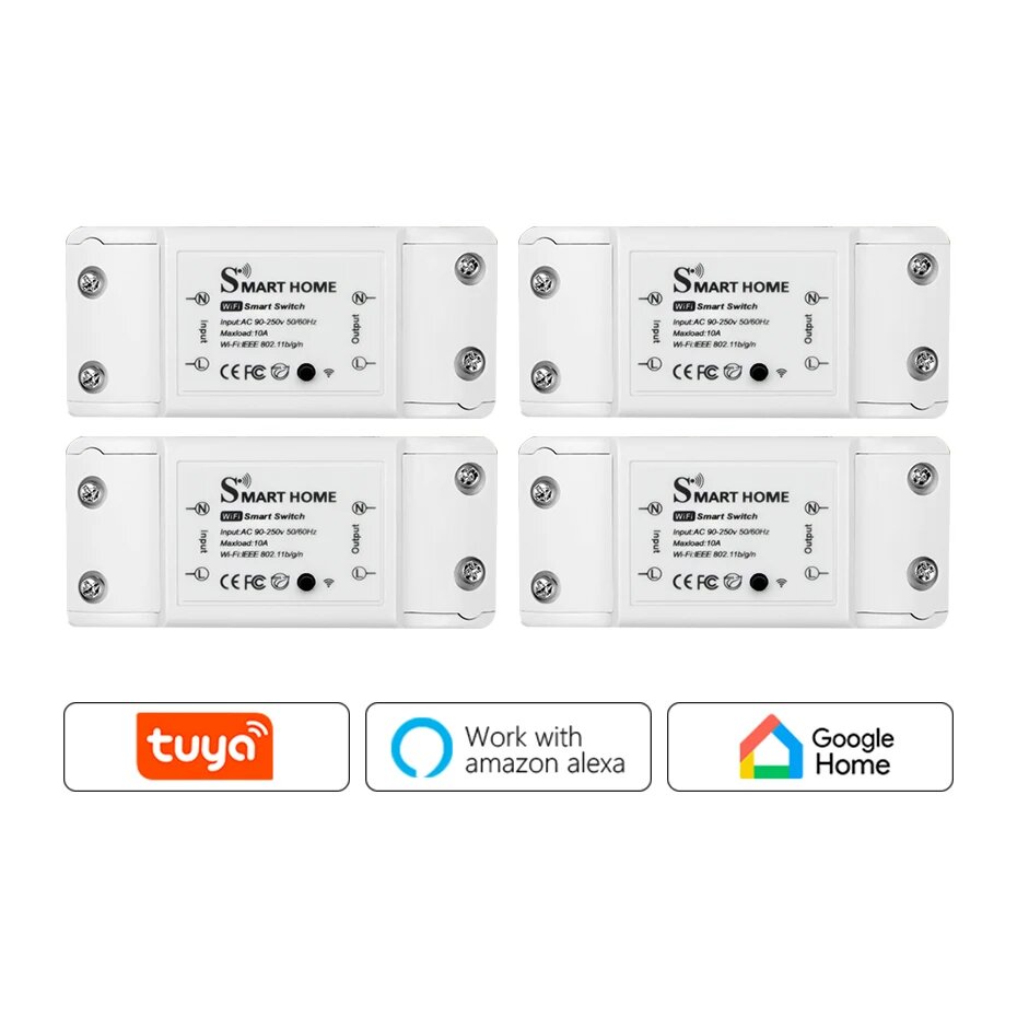 Беспроводной Wi-Fi модуль для умного дома CBE TUYA Switch 4 PCs