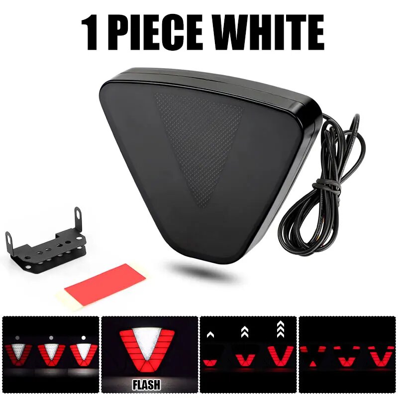 F1 Трапеция Стиль Светодиодный задний стоп-сигнал Пилотный фонарь Стоп-сигнал безопасности Предупреждающий сигнальный фонарь заднего хода 12 В для автомобиля Грузовик ATV Трактор RV 1pc White Red