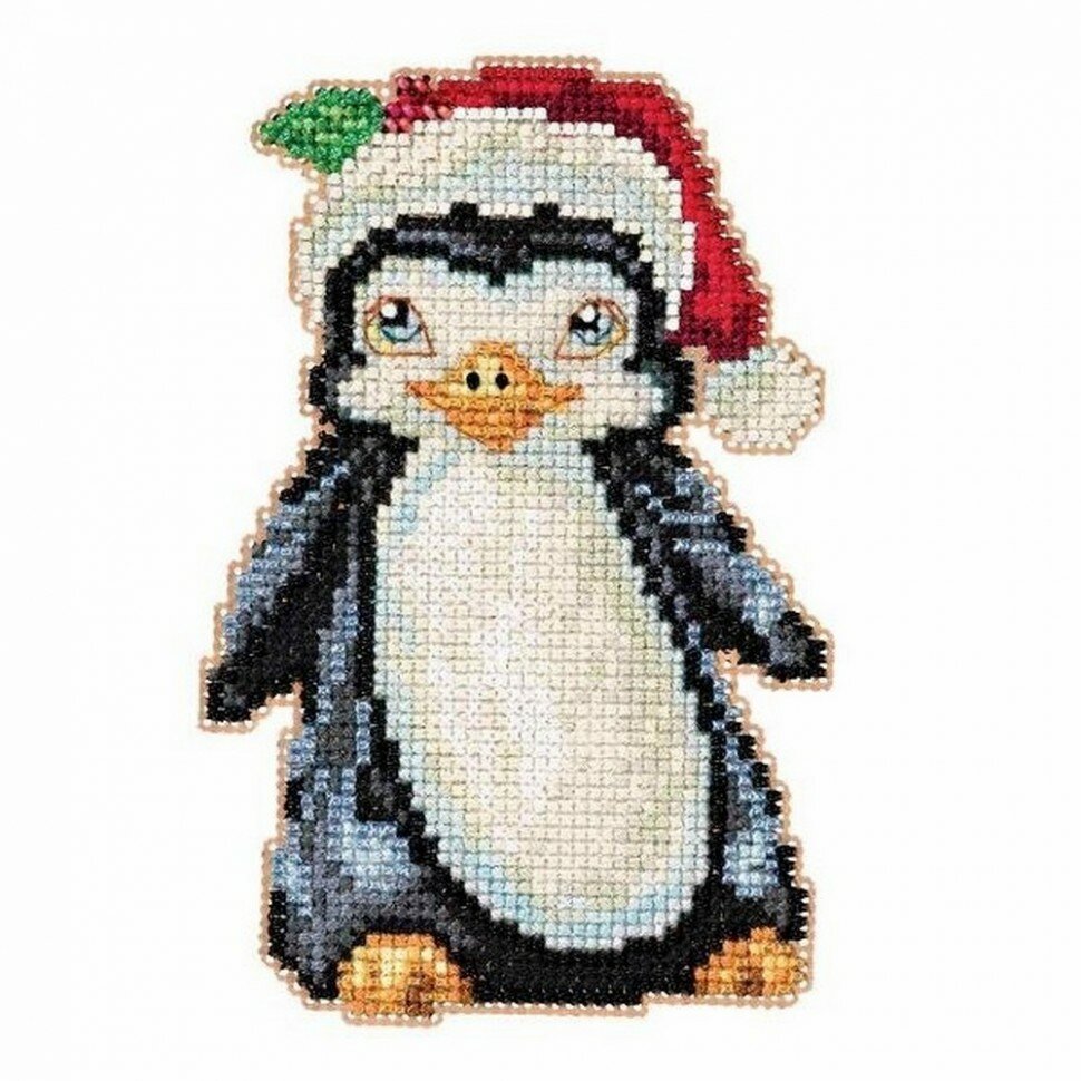 Набор для вышивания Mill Hill #JS201614 Penguin (Пингвин), Счетный крест, 9.5 x 12.7 см