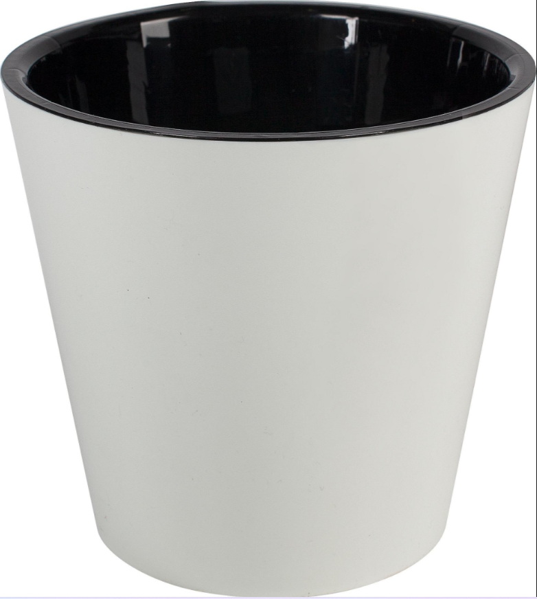 Горшок для цветов InGreen / Ин Грин London с дренажной вставкой полипропилен белый диаметр 12.5см объем 1л