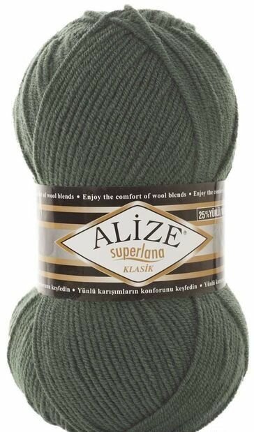 Пряжа Суперлана Классик Alize (Superlana Klasik) упаковка 5 мотков 100 гр. 280 м. 25% шерсть 75% акрил цвет 469 полынь