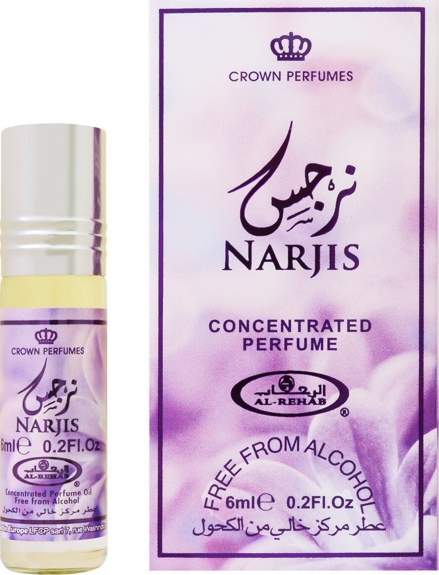Масляные женские духи Narjis Al Rehab Crown Perfumes 6 мл, без спирта