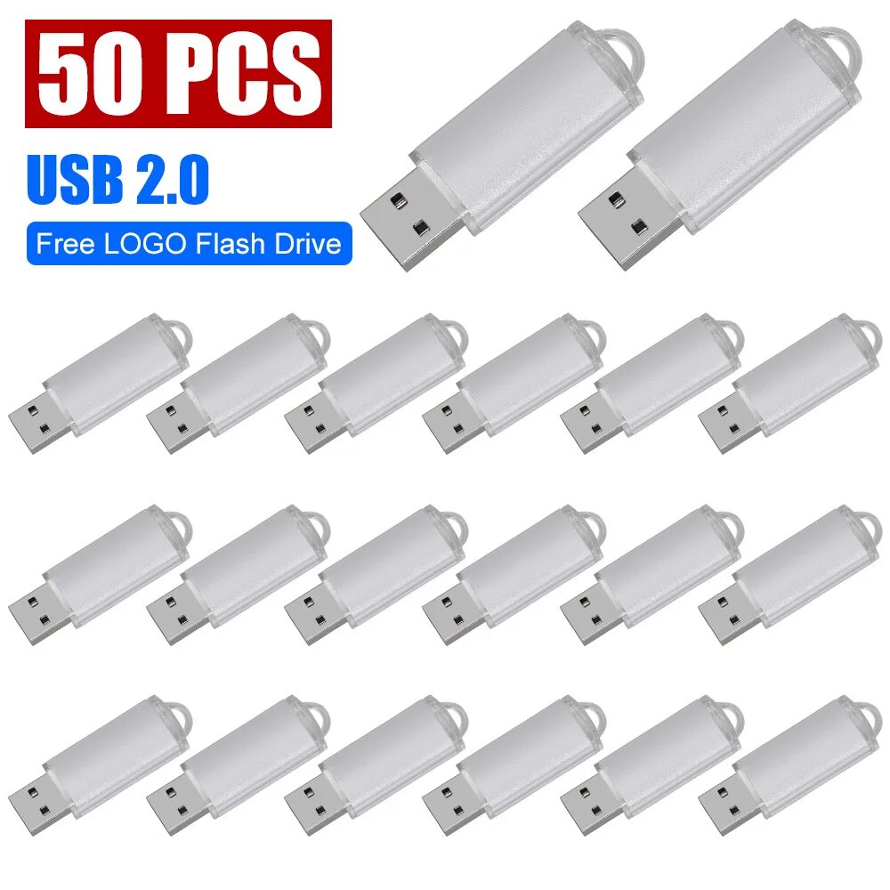 KFHIREW USB Flash Drive 2.0 4/8/16/32/64 ГБ 4 ГБ, White 50pcs