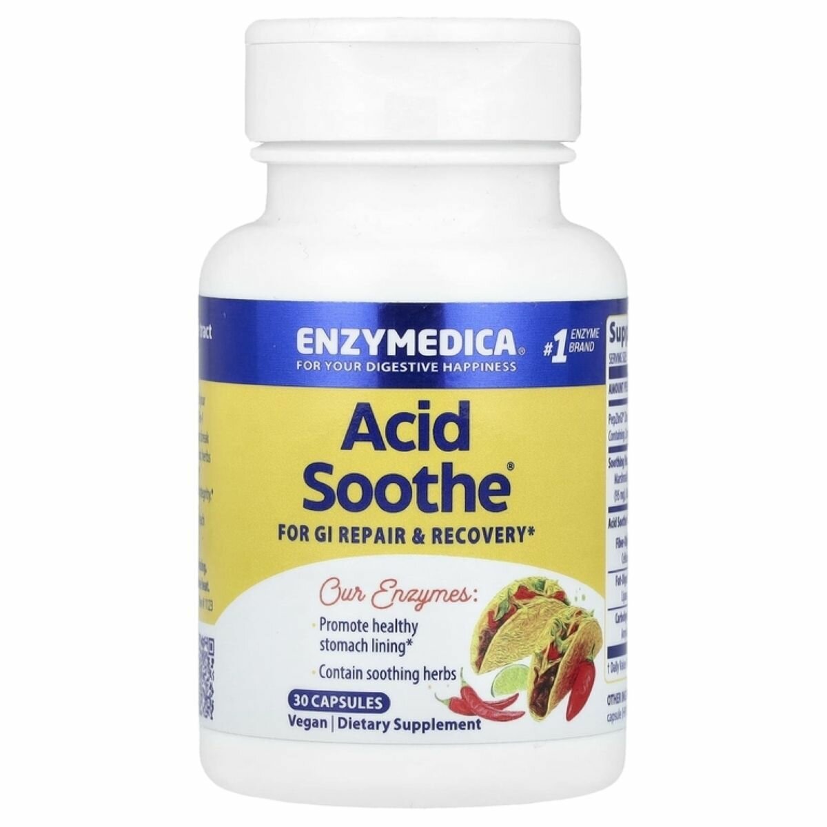 Enzymedica Acid Soothe, для поддержания здоровья желудка, 30 капсул