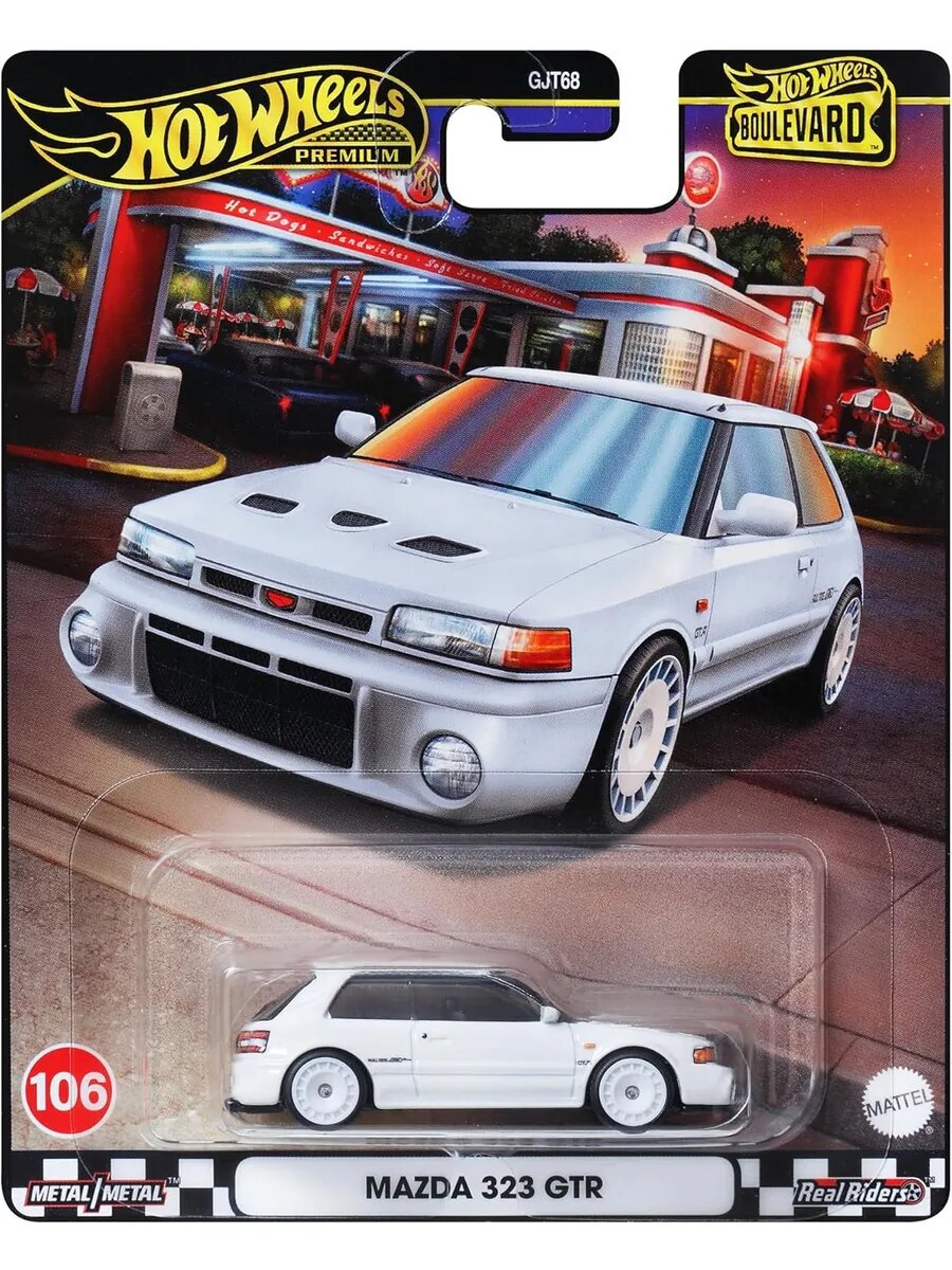 Коллекционная Premium машинка Hot Wheels Mazda 323 GTR White (коллекция Boulevard 2024, №106)