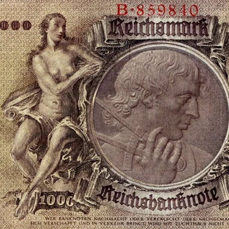 1000 рейхсмарок 1936 года Германия, сувенирная копия, банкноты и купюры редкие коллекционные