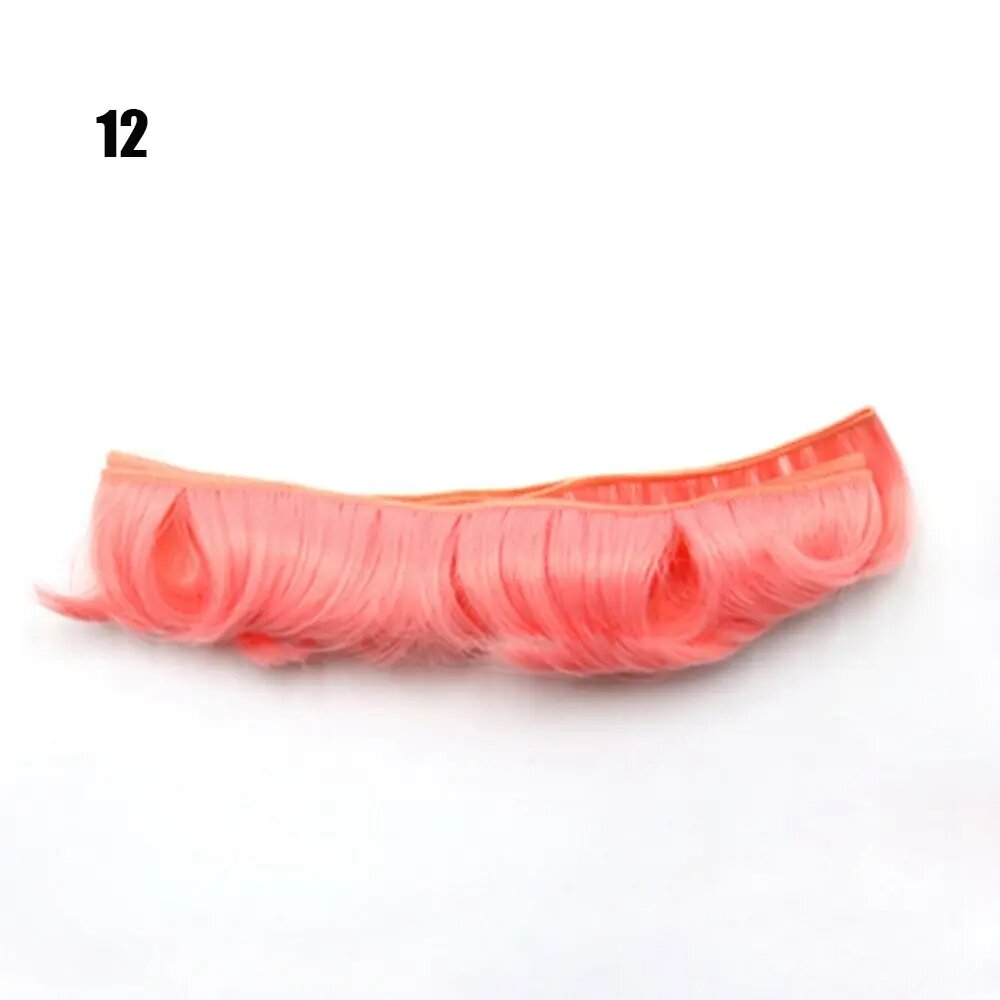 Кукольные волосы с бахромой для кукол 1/3, 1/4, 1/6 Розовый, 12