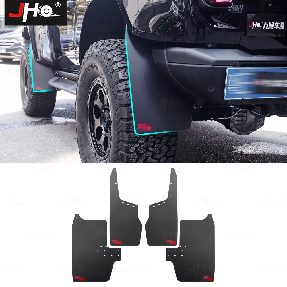 JHO Bronco Raptor, 4 шт, передние брызговики, крыло колеса RB, подходит для Ford Bronco Raptor 2022 2023 2024, внешние аксессуары