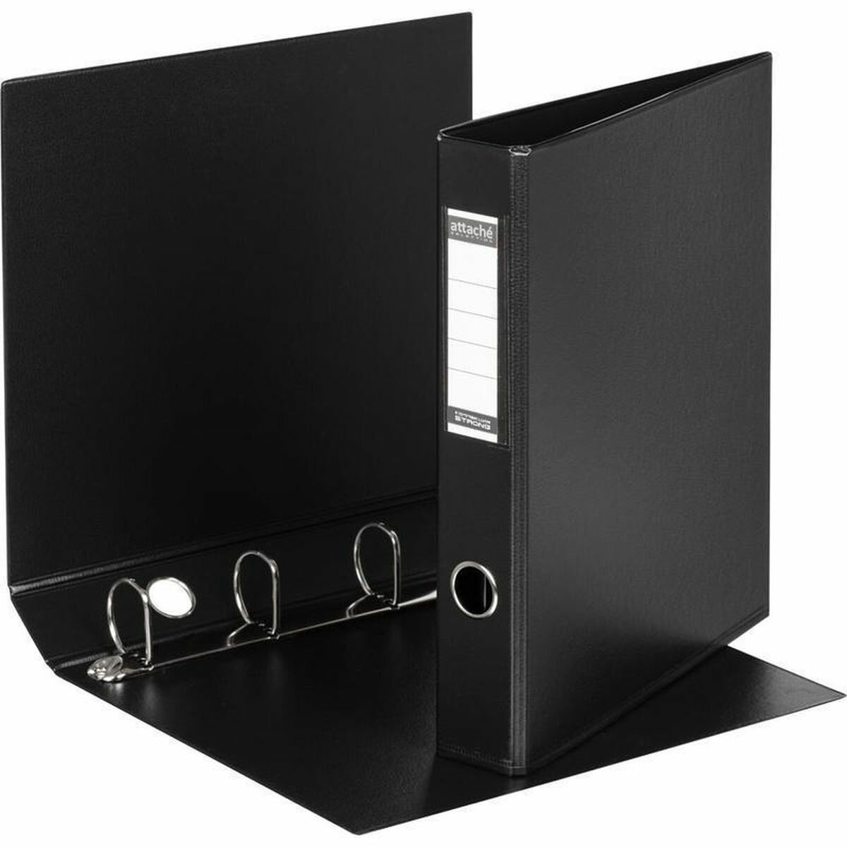 Папка на 4-х кольцах Attache Selection Strong (А4, корешок 50мм, D-кольца d=40мм, до 300л.) черная