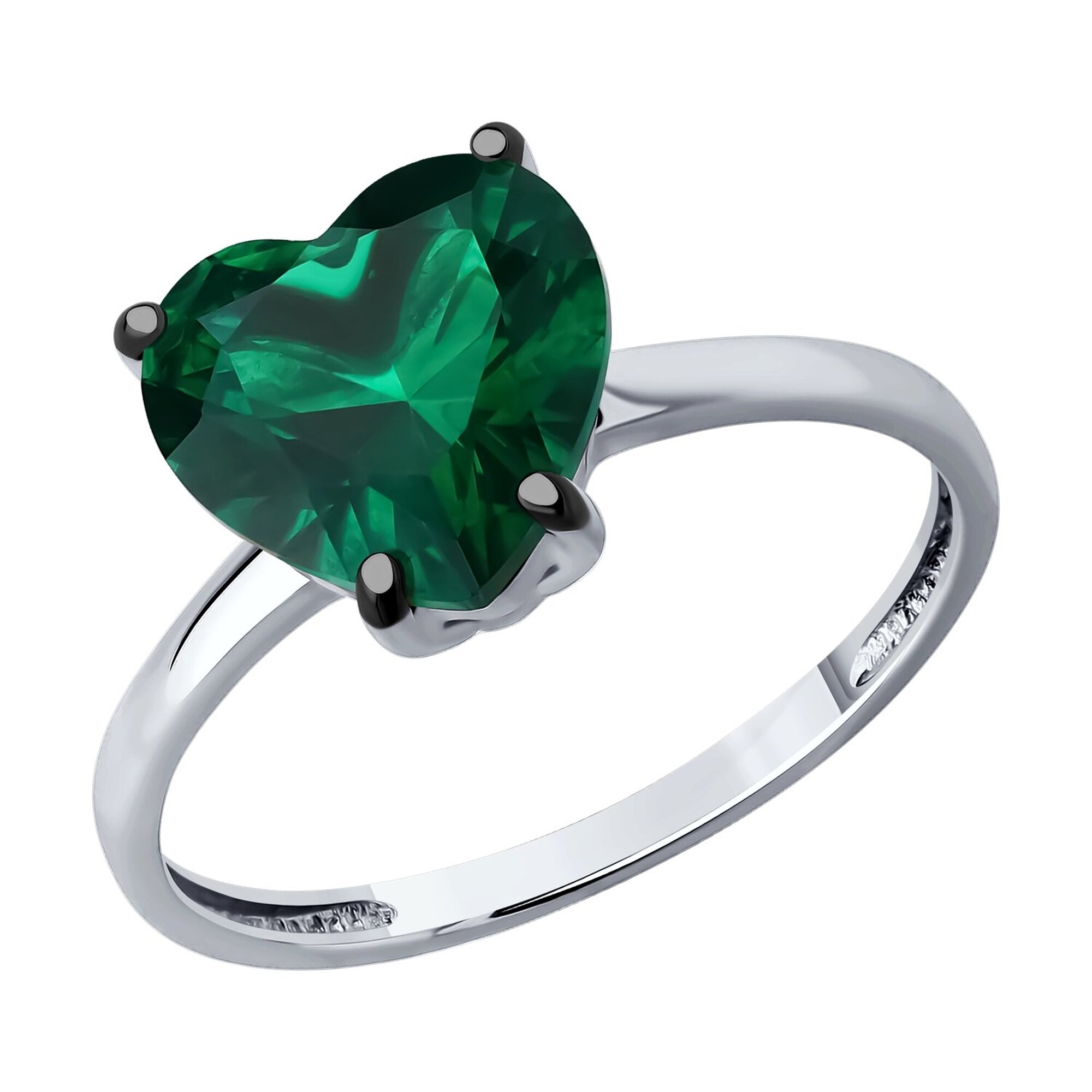 Кольцо, серебро, 925 проба, родирование, фианит