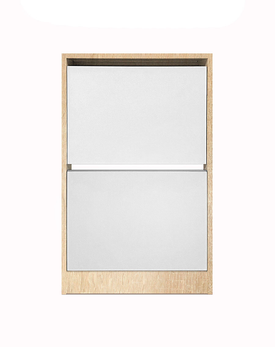 Обувница Вентал Лаком-2 Дуб сонома/Белый Размеры: Высота 820мм Глубина 220мм Ширина 520мм