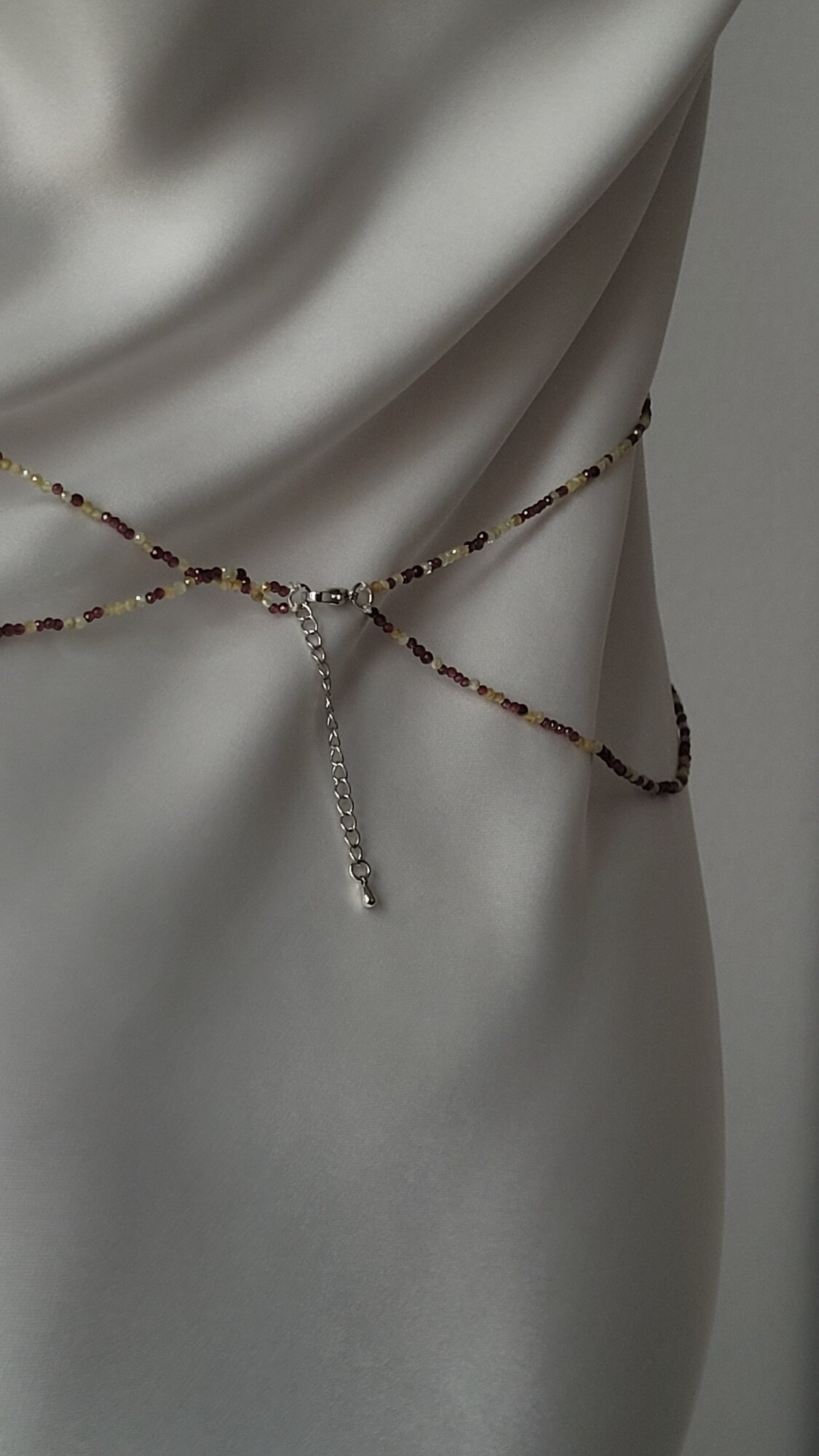 Цепь на тело cosha_brand, 1 шт., бордовый, красный, бежевый — фото 1