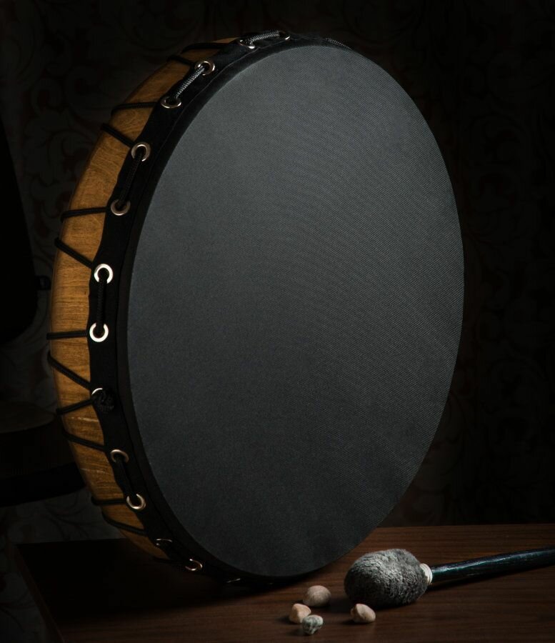 Бубен Shamanic synthetic drum Black 50х50