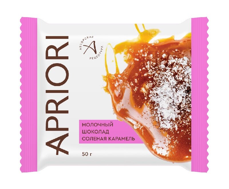 Шоколад APRIORI молочный "Соленая карамель" 50г