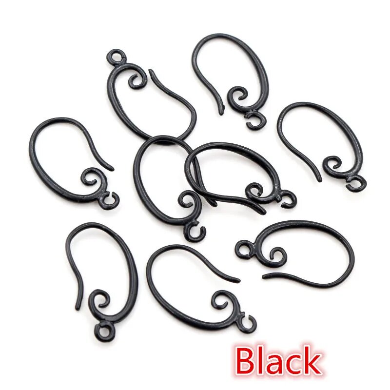 Бронзовые позолоченные латунные крючки для сережек Cqhcyb Черный, Black