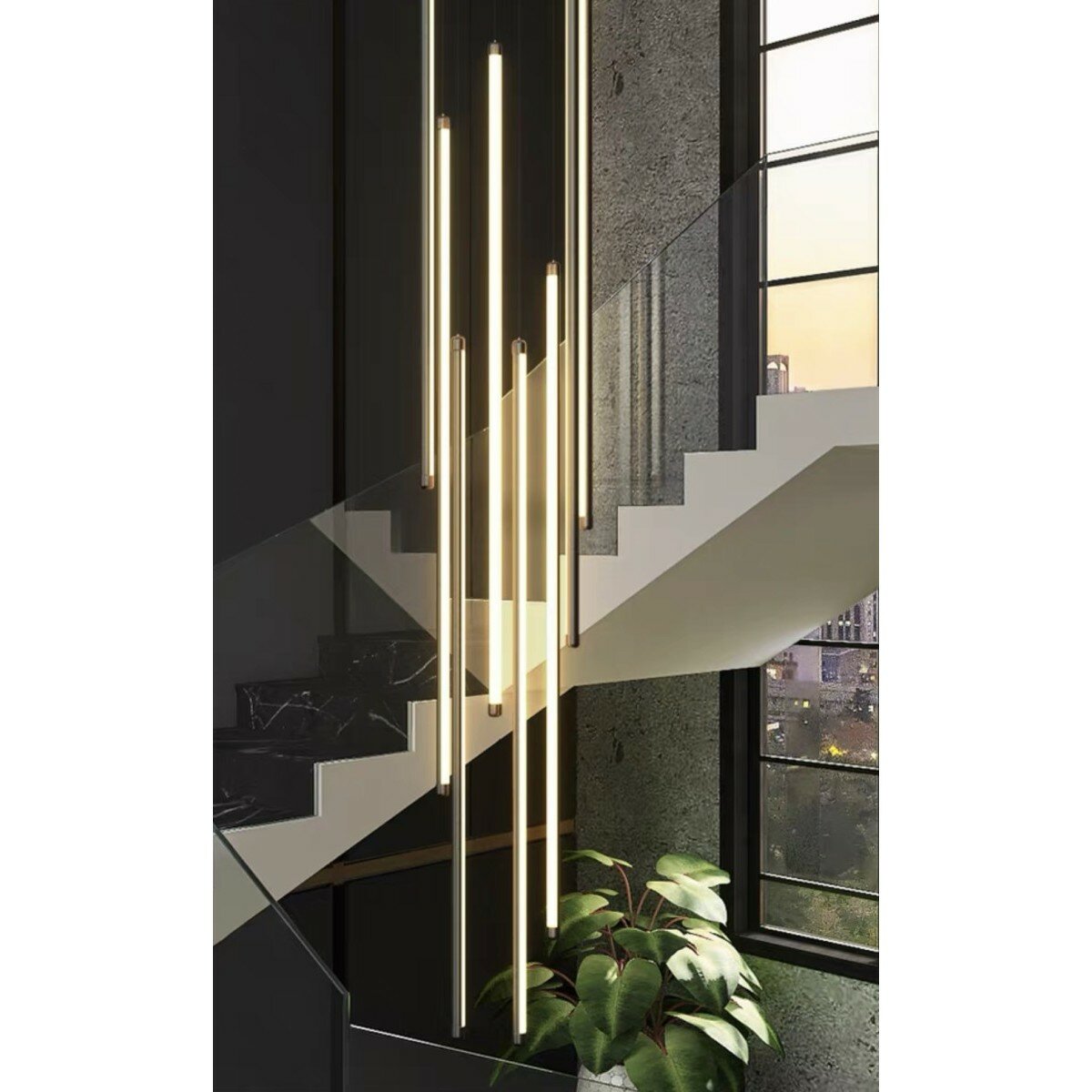 Подвесной светильник для высоких потолков Tubos (5 лампочек / 60см)