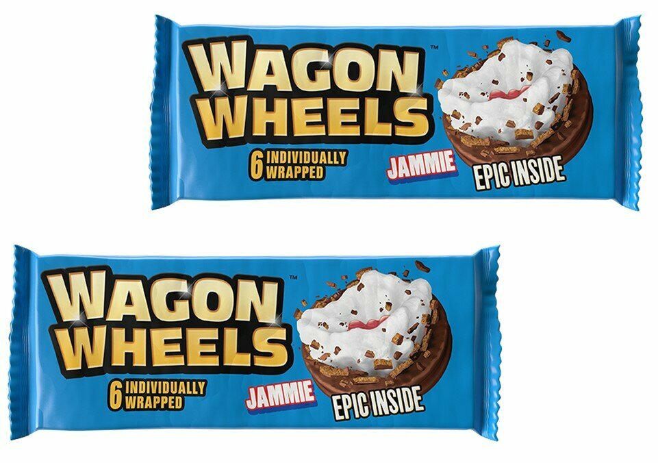 Печенье Wagon Wheels Jammie в шоколаде с прослойкой из суфле и джема 216 г, 2 упаковки