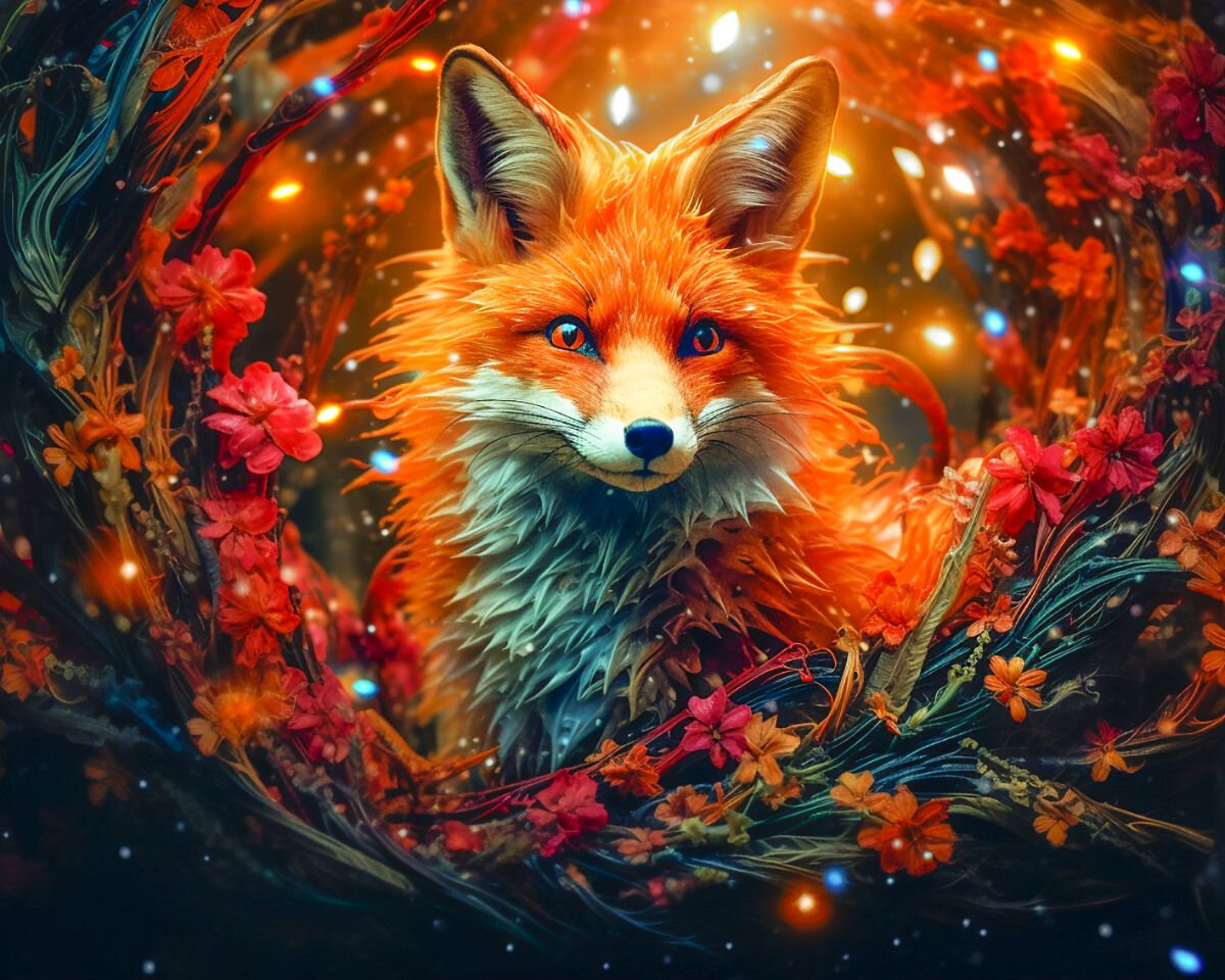 Картина по номерам рыжая лиса 40х50