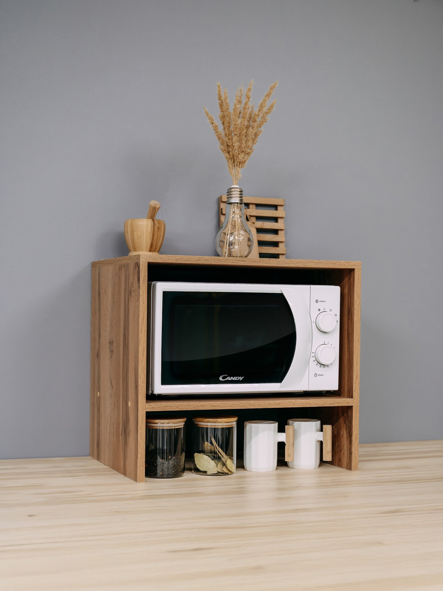 Полка настольная для микроволновки на кухню, подставка для микроволновой печи, СВЧ 53х48х40 см