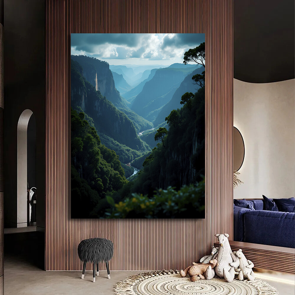 Картина "Море/Горы", на подрамнике, на холсте, принт, 20x30 см